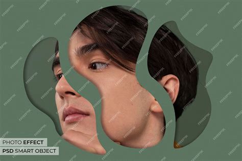 free psd model posing paper cutting effect