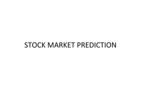 Stock Price Prediction Using Machine Learning Pptx