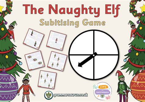 Eyfs Christmas The Naughty Elf Subitising Game Grammarsaurus
