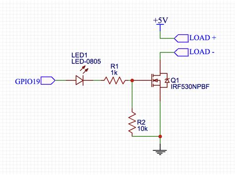 mosfet irf530 can i put led resistor on input raspberry pi stack