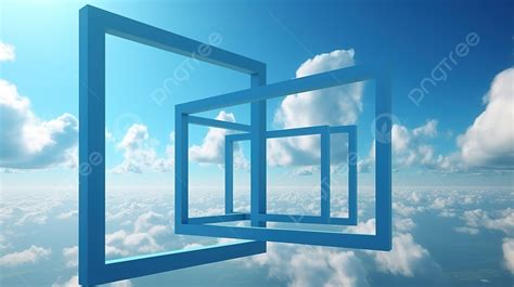3d 기하학적 프레임을 위한 멋진 푸른 하늘 배경 관점 3d 바닥 추상 건축 배경 일러스트 및 사진 무료 다운로드 Pngtree