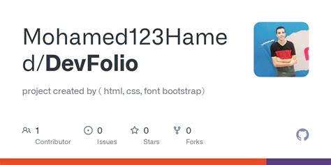 Github Mohamed123hameddevfolio Project Created By Html Css Font Bootstrap
