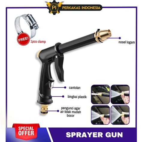 Jual Kepala Semprotan Air 4 Mode Hose Nozzle Spray Gun Pistol Semprot Cuci Mobil Motor Steam