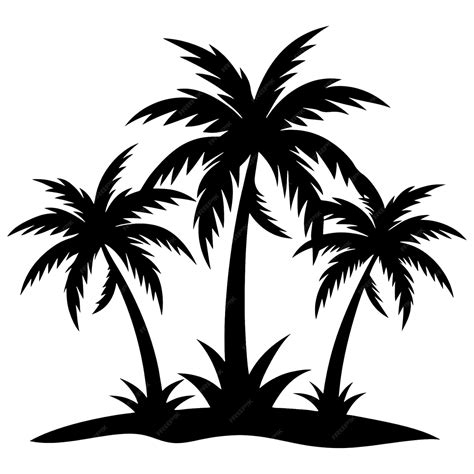 Premium Vector Palm Tree Vector Black And White And Illustration