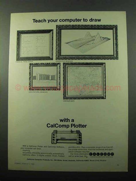 1969 Calcomp Plotter Ad Teach Your Computer To Draw Cs0711