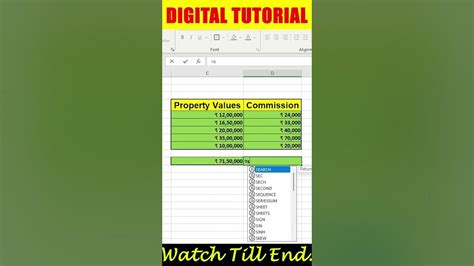 Sumif Function How To Use Sumif Function In Excel Digital Tutorial Shorts Youtubeshorts