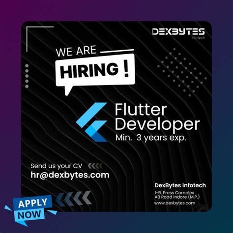 itjobs hiring flutter flutterjobs flutterdevelopers itjobsindia… dexbytes infotech pvt ltd