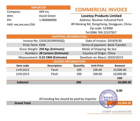 Commercial Invoice