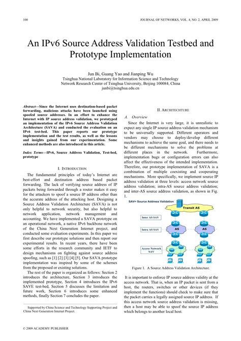 Pdf An Ipv6 Source Address Validation Testbed And Prototype