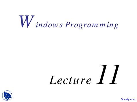 Windows Styles Window Programming Lecture Slides Docsity