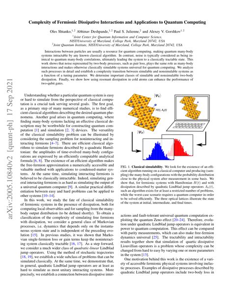 Pdf Limits On Classical Simulation Of Free Fermions With Dissipation