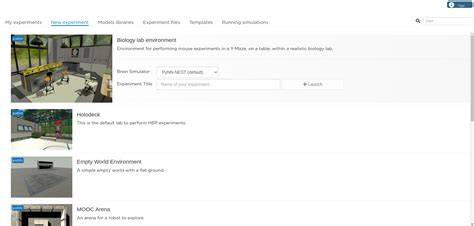 Create An Experiment HBP Neurorobotics Platform Documentation