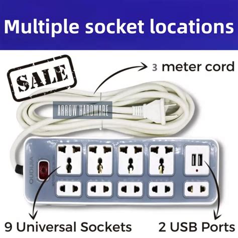 Power Strip 9 Socket Power Plug 3 Prong Power Plug Home Power Plug Extension Plug Heavy Duty