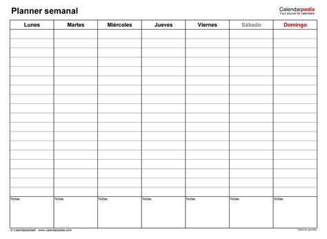 Plantilla De Word Para Planificador Semanal Plantillas Para