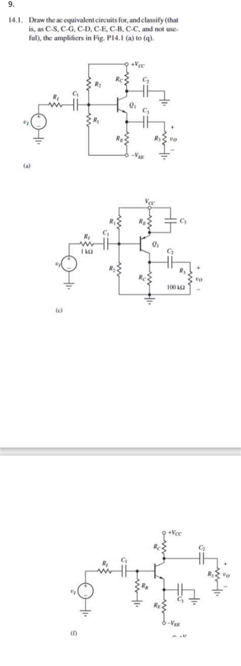 Solved Draw The Ac Equivalent Circuits For And Cl