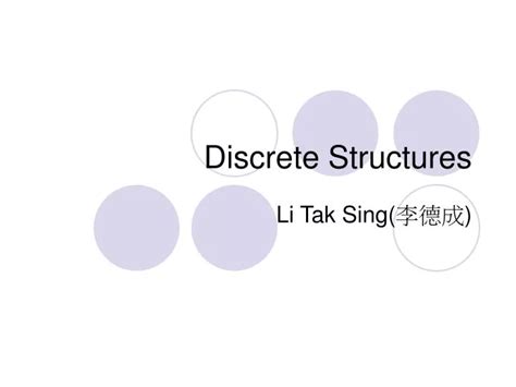 PPT Discrete Structures PowerPoint Presentation Free Download ID