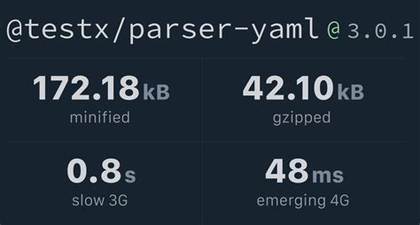 testx parser yaml bundlephobia