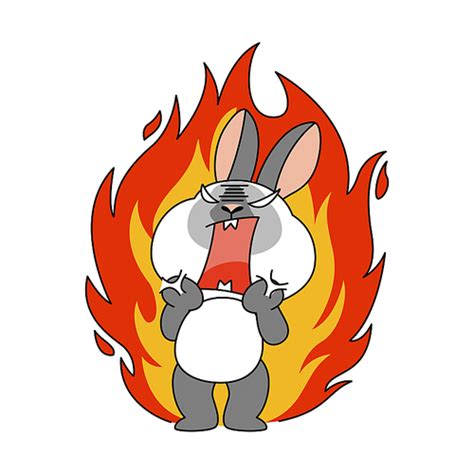 유토이미지 토끼이모티콘분노하는 벡터 캐릭터 일러스트