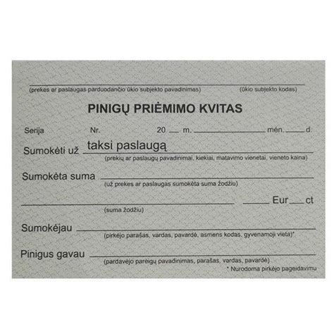 Pinigu Priemimo Kvitas Kaina Nuo 1 39 € 17 Pard