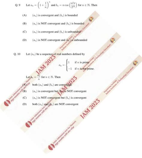 iit jam 2023 mathematics ma question papers