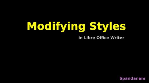 Modifying Styles In Libre Office Writer YouTube