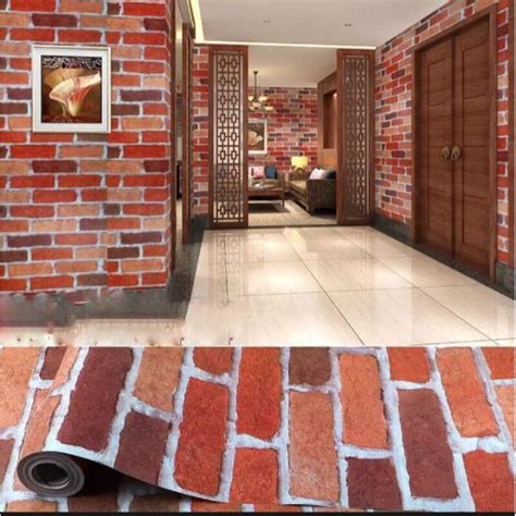 Jual Wallpaper Dinding Motif Batu Bata Combinasi Uk Panjang 9 Meter Lebar 45 Cm Shopee Indonesia