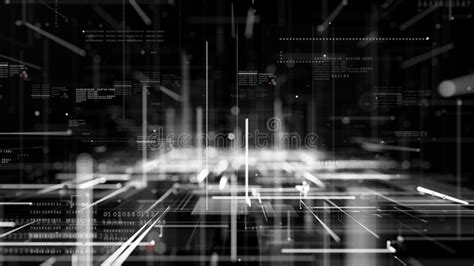Technology Digital Data Black And White Abstract Background Technology