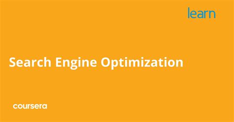 Search Engine Optimization Coursera