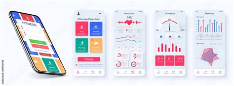 User Interface Design Elements Set Minimal Style Ready Templates Fitness Choice Of Fitness