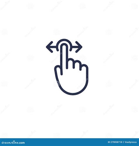 Swipe Hand Finger Vector Icon Drag Swipe Touch Arrow Tap Action Mobile