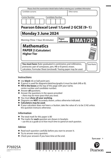 Pearson Edexcel Level 1 Level 2 Gcse 9 1 Mathematics Paper 1 2 And 3
