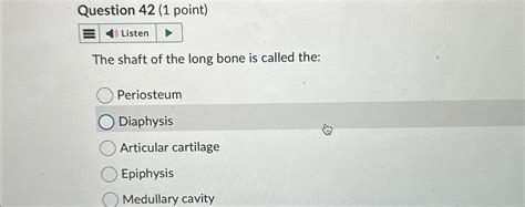 Solved Question 42 (1 ﻿point)ListenThe shaft of the long | Chegg.com
