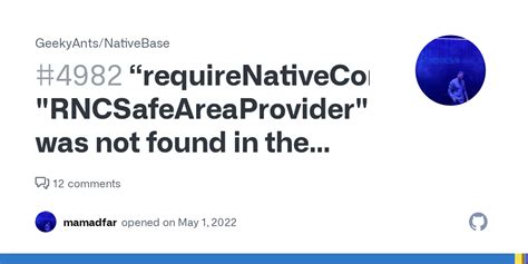 “requirenativecomponent Rncsafeareaprovider Was Not Found In The