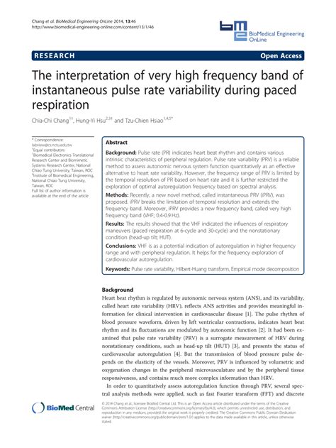 Pdf Frequency Range Extension Of Spectral Analysis Of Pulse Rate