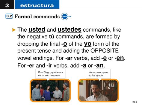 as you learned in lección 2 the command forms are used to give orders