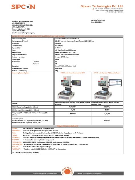 Sipcon Camera Based Profile Projector Pdf