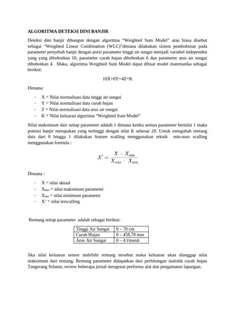 Algoritma Deteksi Dini Banjir Pdf