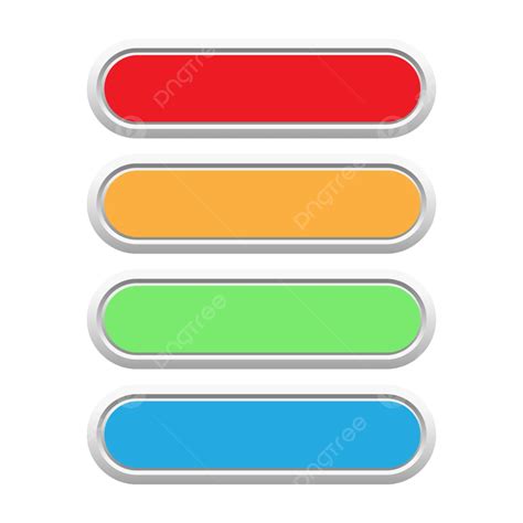 빨간색 주황색 녹색 및 파란색 색상의 다채로운 빈 버튼 세트 벡터 단추 버튼 세트 빈 버튼 Png 일러스트 및 벡터 에 대한 무료 다운로드 Pngtree