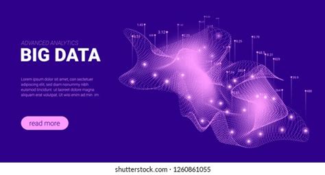 Quantum Computing Big Data Visualization Landing Stock Vector Royalty Free