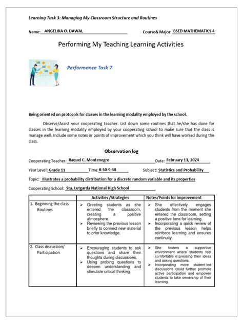 Dawal Angelika O Bsed Math 4 Performance Task 7 105605 Pdf