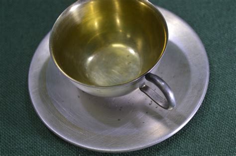 Купить Чашечка металлическая с блюдцем. Металл, клеймо ФС6. СССР. в ...