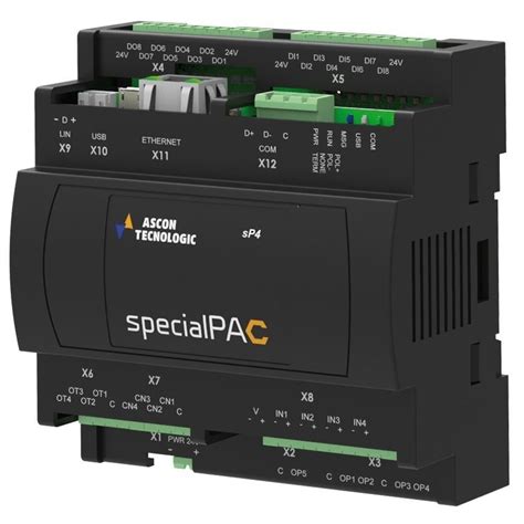automate programmable multifonction sp4 ascon tecnologic sur rail din à 8 s à 8 e