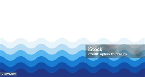 푸른 강 바다 파도 레이어 배경입니다 바다 파도 완벽 한 바다 패턴입니다 물 파도 추상 디자인 벡터 일러스트 레이 션 파도에 대한 스톡 벡터 아트 및 기타 이미지 Istock