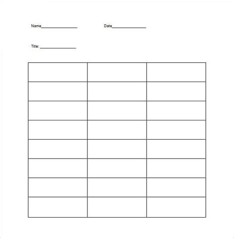 Free Microsoft Word Chart Templates Free Word Template