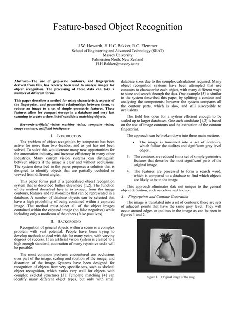 Pdf Feature Based Object Recognition