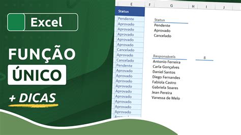 Como Usar A Função Único No Excel