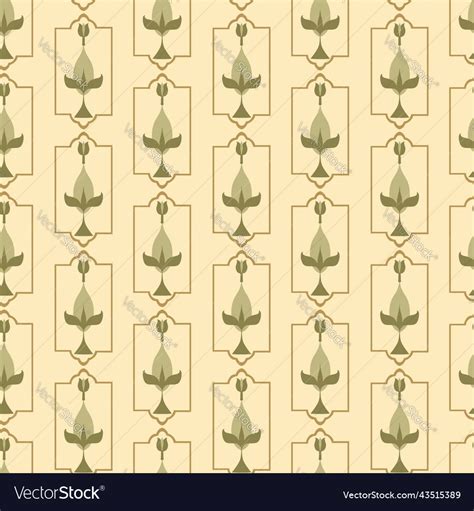 Mughal Era Floral Seamless Repeat Pattern Vector Image