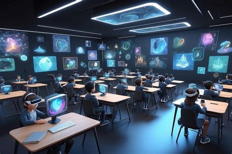 Premium Photo Metaverse Classroom Online School Vr Camera Avatars In Metaverse Virtual