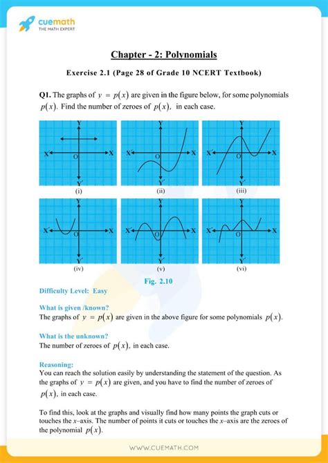 Ncert Solutions For Class 10 Maths Chapter 2 Exercise 21 Polynomials