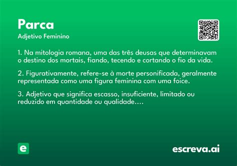 Parca Significado E Sinônimo Escrevaai